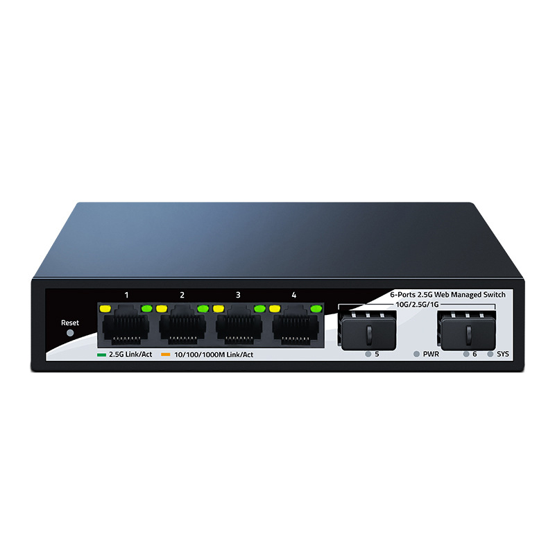 6 Port 2.5G L2+ Managed Ethernet Switch - LuLeey