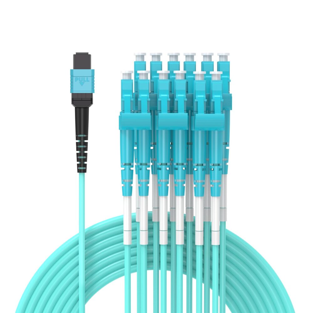 MPO To 12 X LC (6 Duplex) , OM3 MM - LuLeey