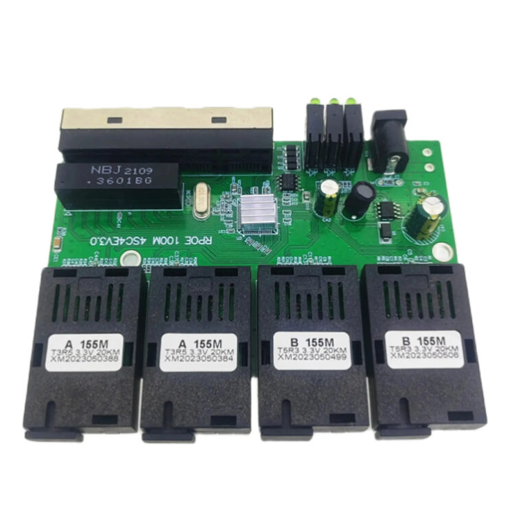 Reverse POE Switch 4SC 4RJ45 100M Fiber Optic Media Converter Ethernet ...