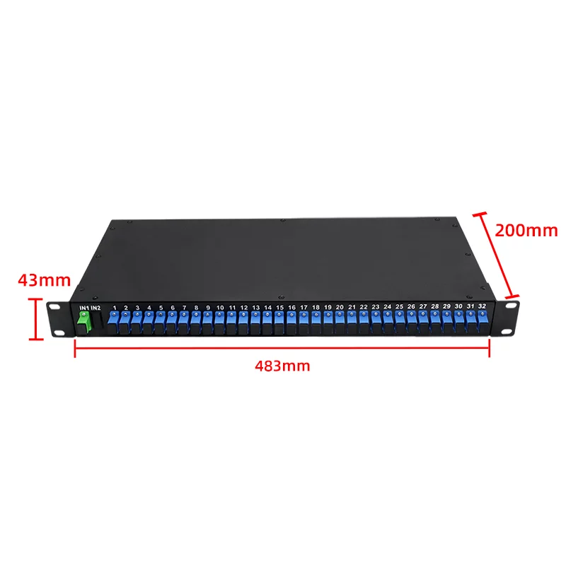 FC APC Rack Mount Splitter, 1x8 1x16 1x32 1x64 Fiber Optic Splitter ...